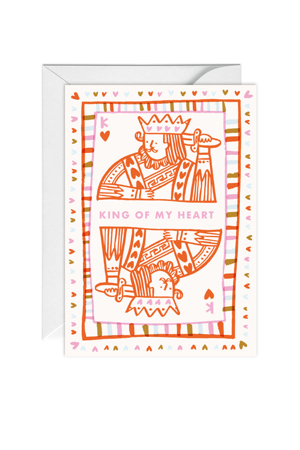 King of my Heart, Valentines, Love, Greeting Card – Happy Go Lucky
